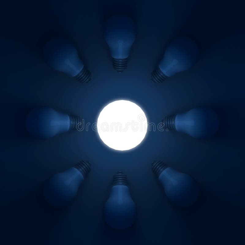 Lampadina Nello Scuro E Nellombra Illustrazione Di Stock Illustrazione Di Genio Idea 39614706