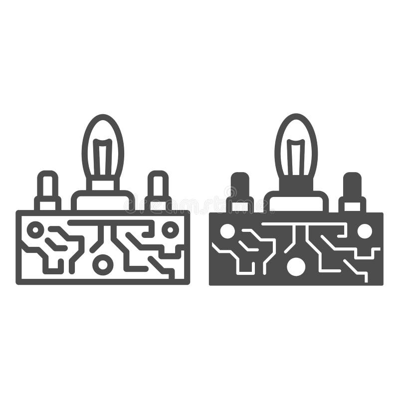 Lampas PCB Control Line and Solid Icon, Electronics Concept, Printed ...
