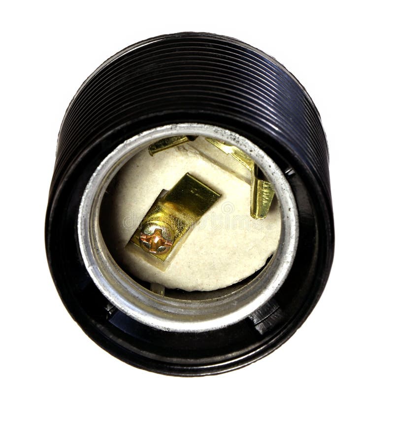 A Lampholder Black E27 Isolated on a White Background. Lamp Holder ...