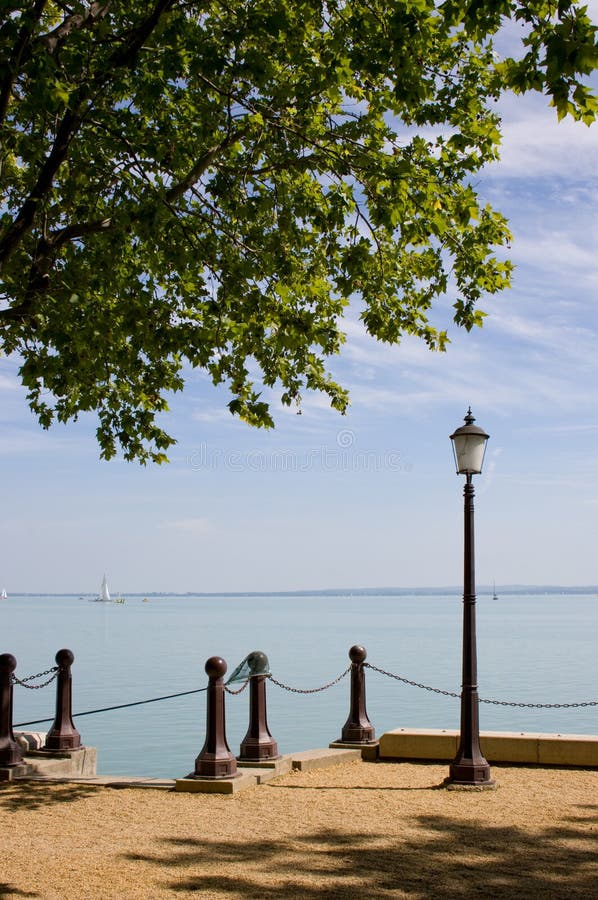 Lamppost and beach stock image. Image of tree, hungary - 18333207