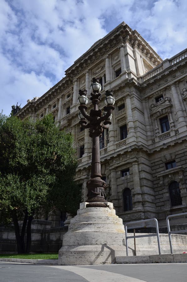 Lamppost on Cavour Square in Rome Stock Photo - Image of lamp ...