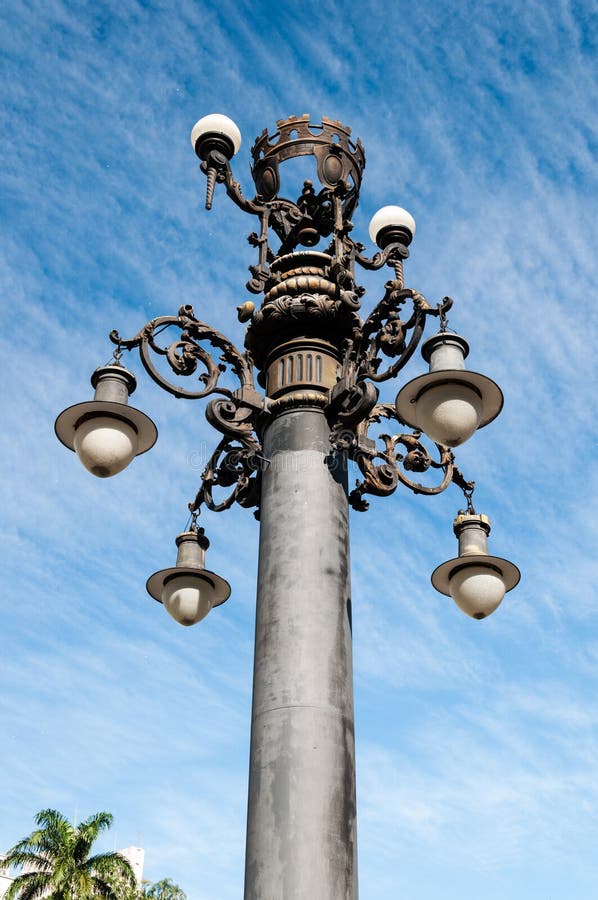 Lamppost old stock image. Image of lamp, iron, ornate - 26175899