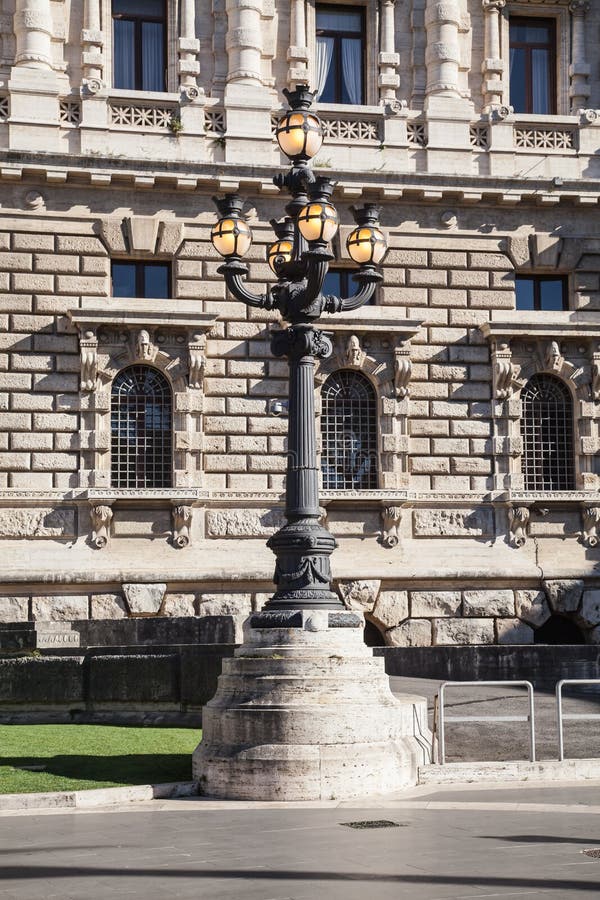 Lamppost in Piazza Cavour, Rome Stock Image - Image of hall ...