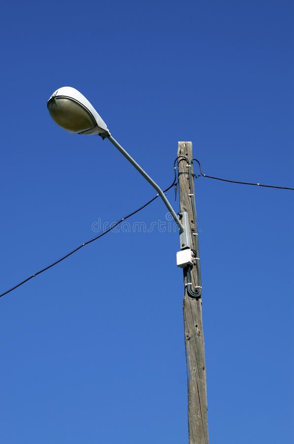 Lamppost and Wiring in Public Lighting Pole Stock Photo - Image of ...