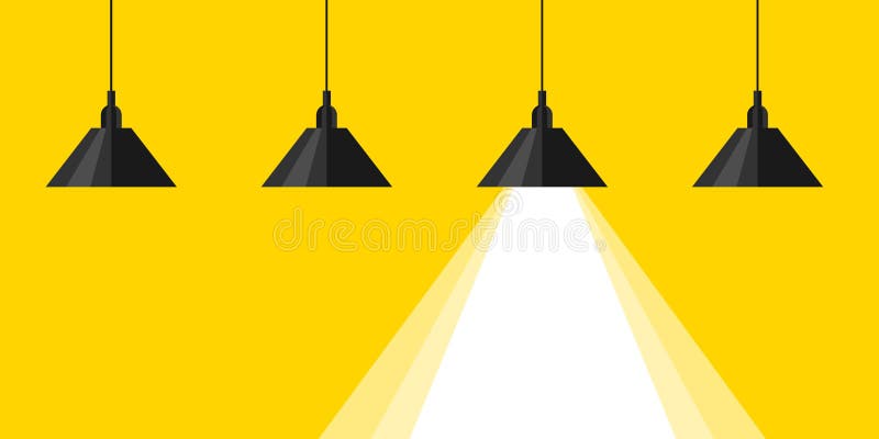 Lamps. Banner with Lamps and Ray of Light Stock Vector - Illustration ...
