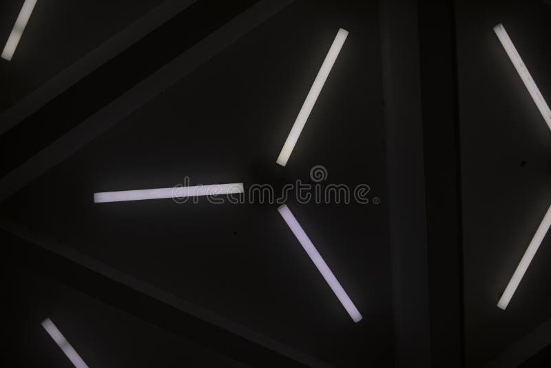 Lamps on Ceiling. Light in Dark Stock Photo - Image of colours, decor ...