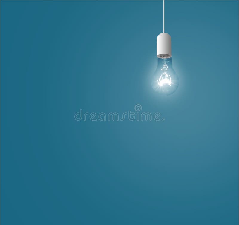 Lamps Hanging from Above on a Blue Background Stock Photo - Image of ...