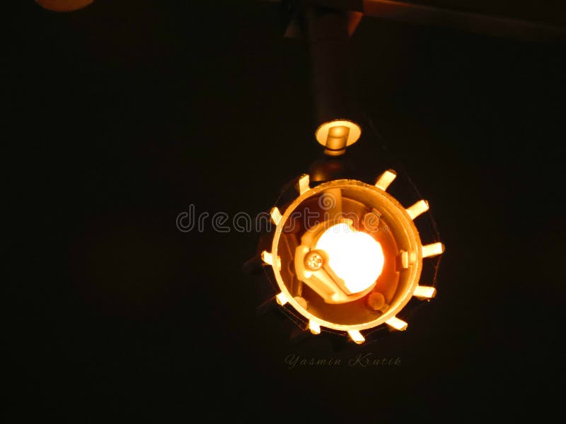 Lamps light in the dark stock image. Image of night - 184627131