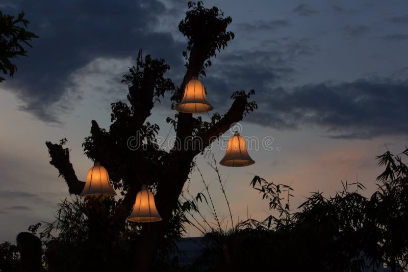 Lamps at night stock photo. Image of illuminated, glow - 43157880