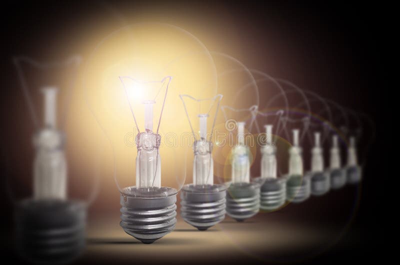 Lamps in a Row, Energy, Electricity Stock Image - Image of ...