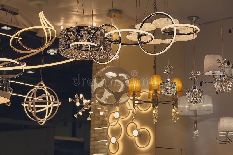 Lamps are Sale on the Market with Various Unique Designs Editorial ...