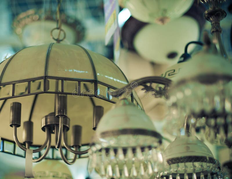 The lamps in the shop stock photo. Image of brown, decor - 78161108