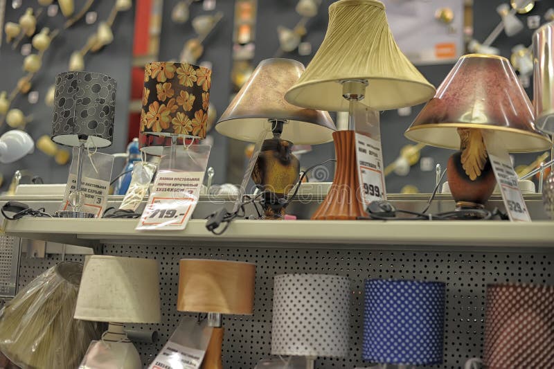 Lighting Products Department in Hardware Store Editorial Stock Photo ...
