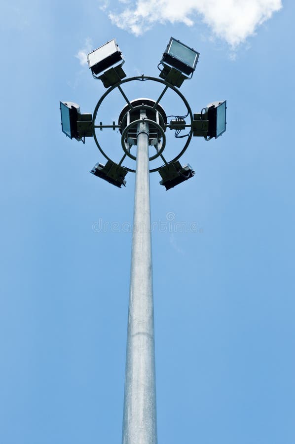 Lamps tower stock photo. Image of silver, black, halogen - 20725932