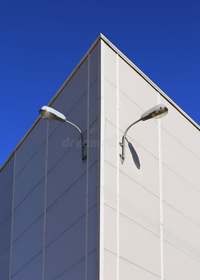 Lamps on the Wall of the Building Stock Photo - Image of home, electric ...
