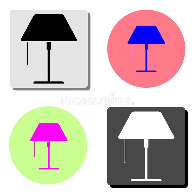 Lampshade. Flat Vector Icon Stock Vector - Illustration of night ...