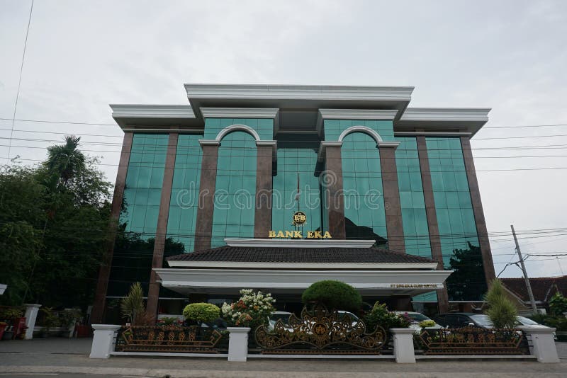 Bank EKA Building in Metro, Lampung Editorial Photo - Image of glass ...