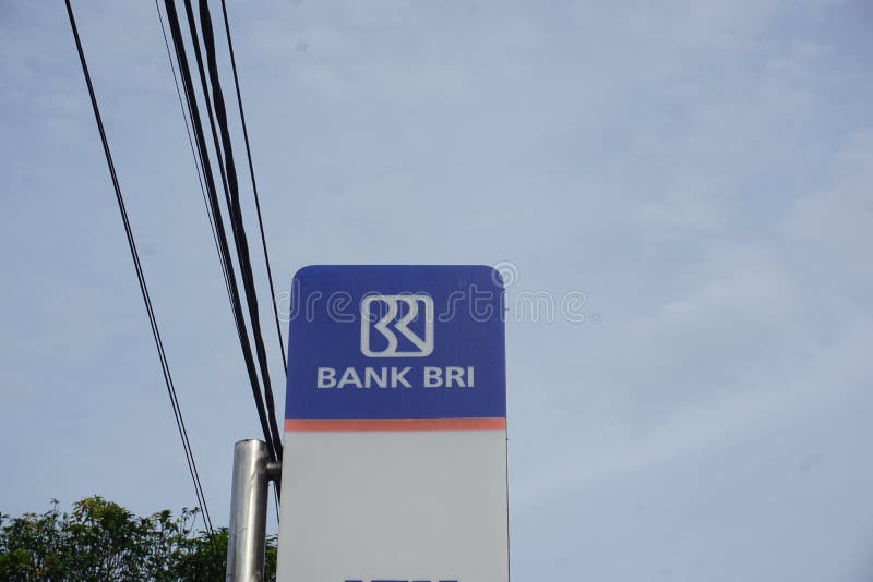 Sign board of Bank BRI editorial photography. Image of transport ...