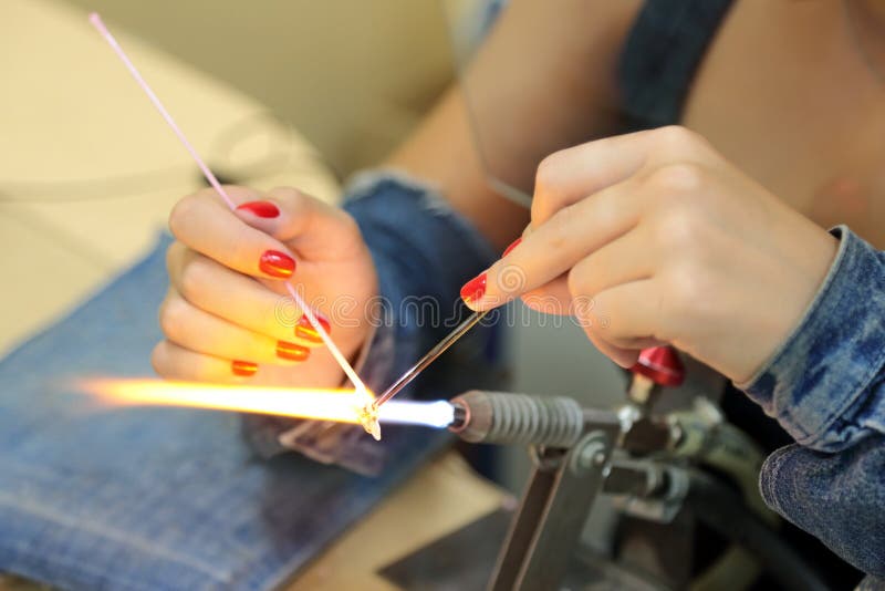 Lampworking stock image. Image of hands, handmade, handicraft - 80133237