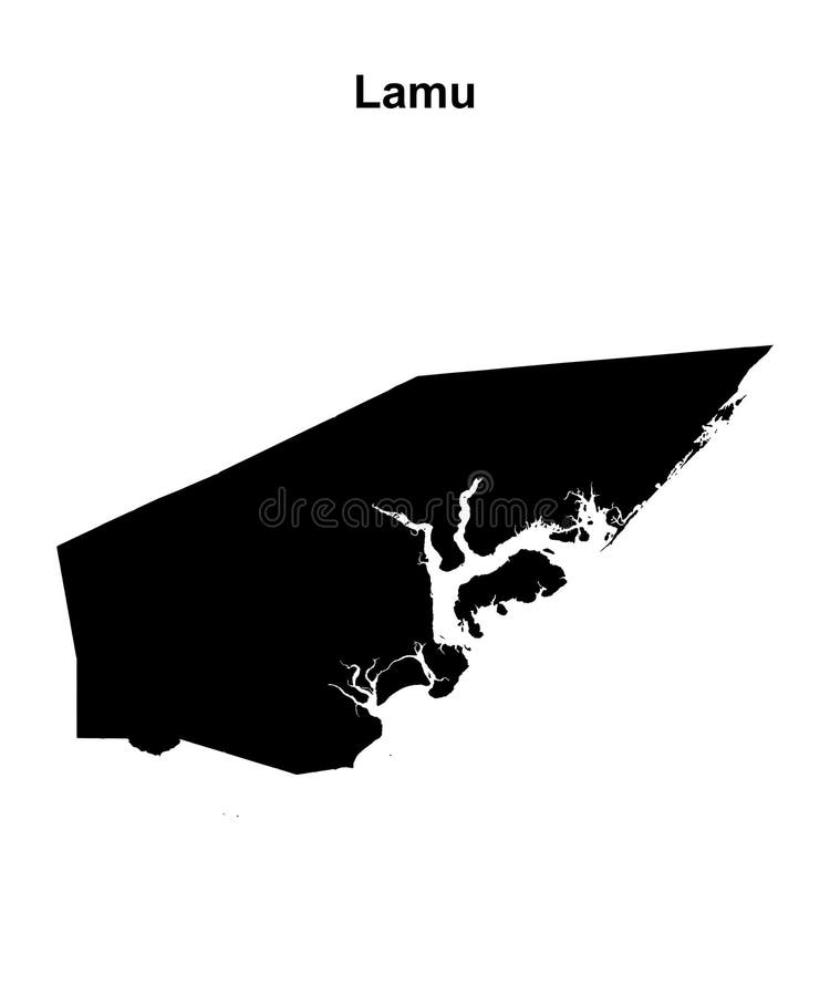 Lamu outline map stock vector. Illustration of silhouette - 360470632