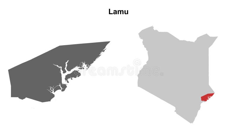 Lamu outline map stock vector. Illustration of border - 379006847