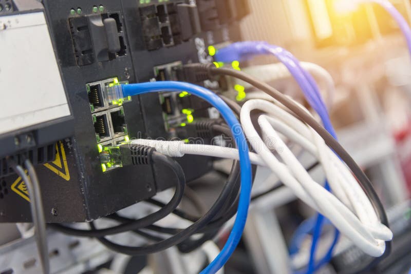 The LAN Cable Behind the Control Board Stock Photo - Image of data ...