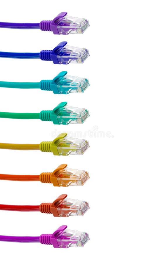 LAN Cable in Colorful Colors Stock Photo - Image of close, internet ...