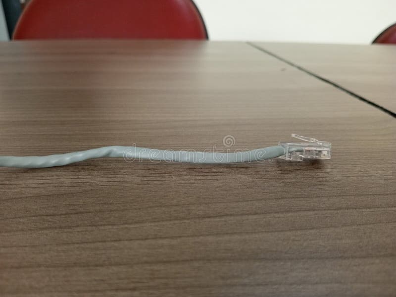 Lan Cable for Computer Network in Meeting Room Stock Image - Image of ...
