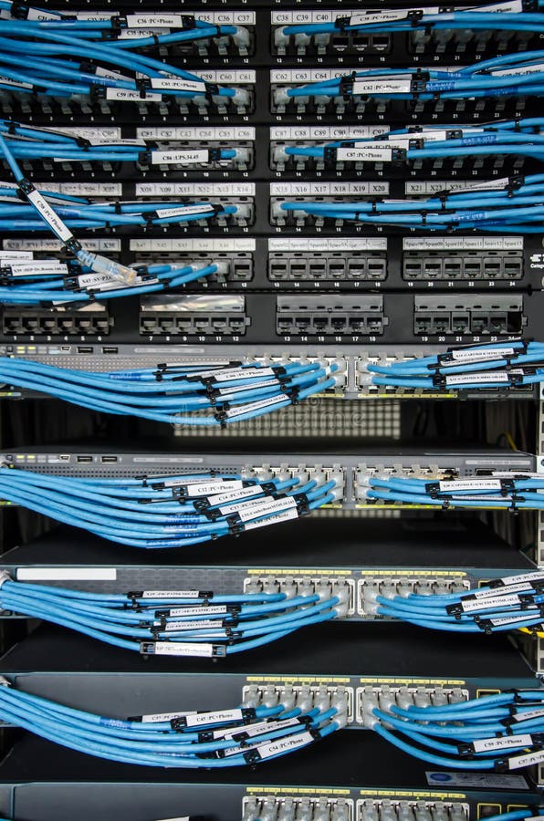 Lan Cable Connect with Server Unit Stock Photo - Image of connection ...