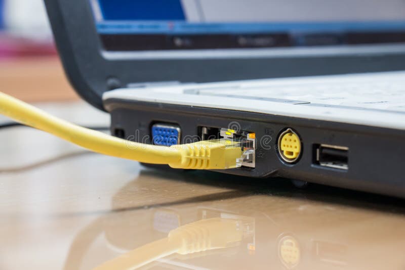 LAN Cable are Connected To Computer Stock Photo - Image of data ...