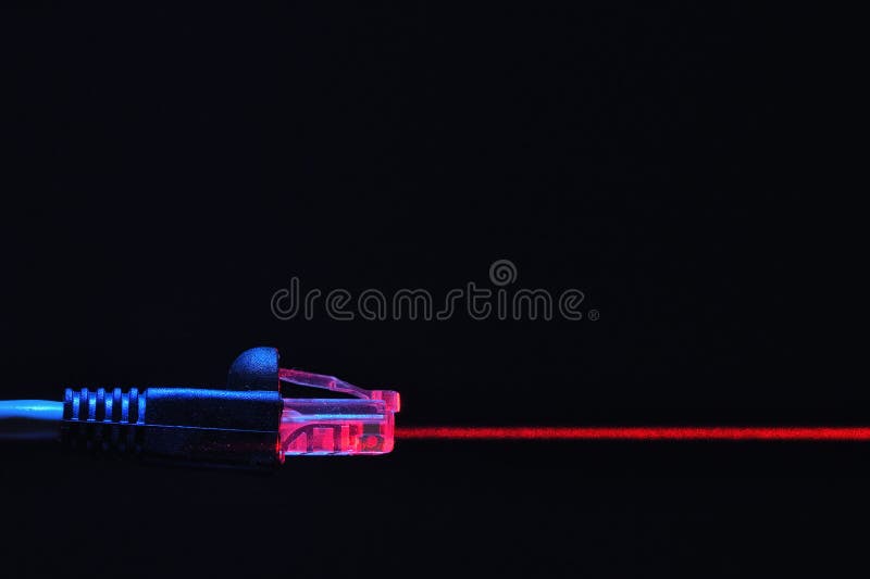 Lan Cable is Connecting Internet Stock Image - Image of black, holding ...
