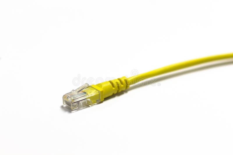 Yellow LAN cable stock image. Image of link, closeup - 79986989