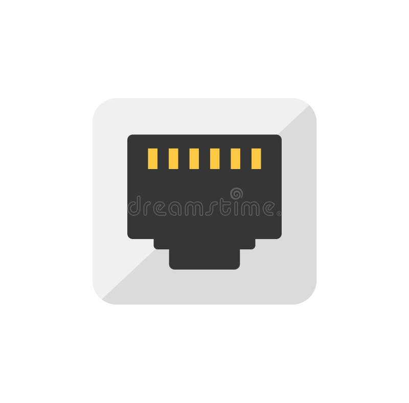 Lan Cable Connector Plug Vector Icon Illustration Stock Vector ...
