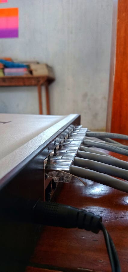 LAN cable and Switch Hub stock image. Image of iron - 229800091