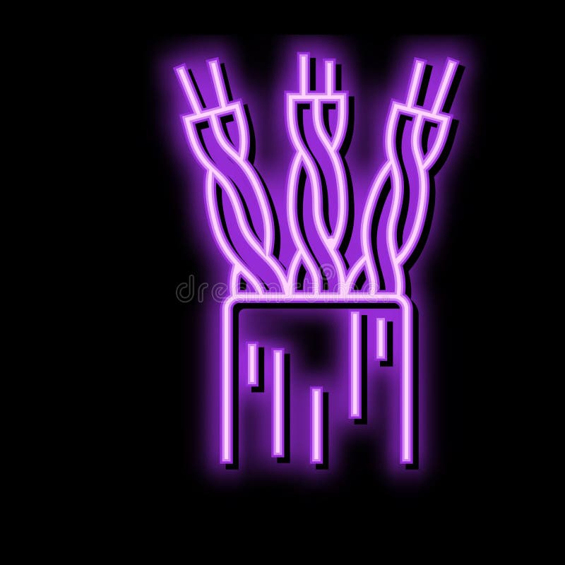 Lan Cable Wire Neon Glow Icon Illustration Stock Vector - Illustration ...