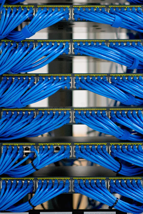 LAN Cable Wiring and Networking in the Data Center. Stock Image - Image ...