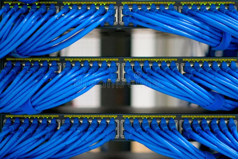 LAN Cable Wiring and Networking in the Data Center. Stock Image - Image ...