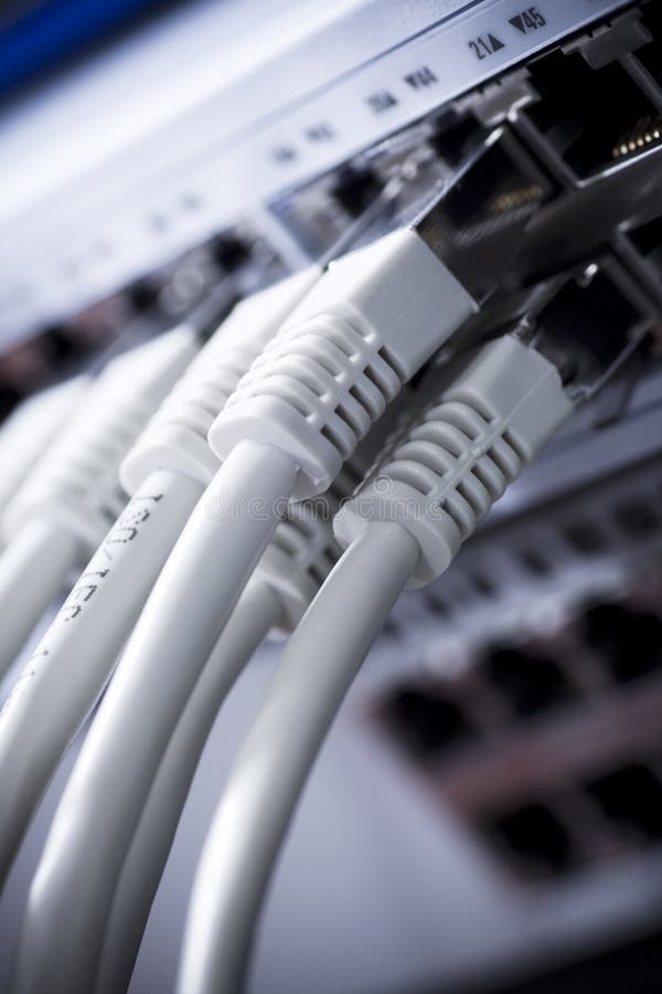 Lan Cables Connected To a Switch Stock Image - Image of ethernet ...