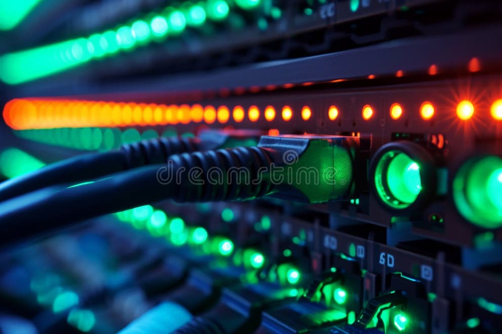 Lan Cables, Ethernet Network Cables Data Connection in Hub Plug ...