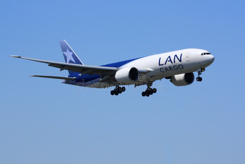 LAN Cargo Boeing 777 during Landing Editorial Stock Image - Image of ...