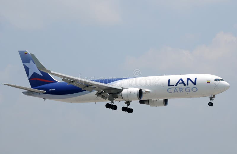 LAN Cargo Jet Airplane Landing Editorial Photography - Image of plane ...