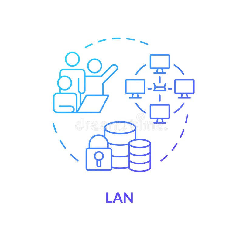 Lan Connection Type Blue Gradient Concept Icon Stock Vector ...