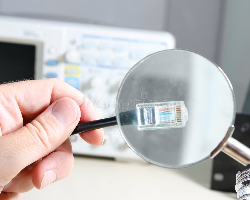 Lan connector check stock image. Image of connect, information - 91844229