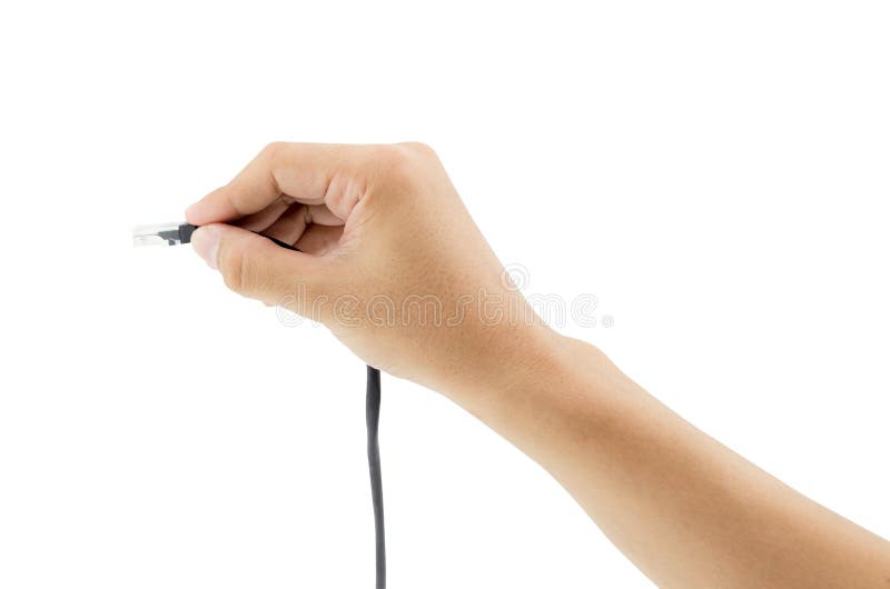 Connector in hand stock photo. Image of electronics, detail - 15758700