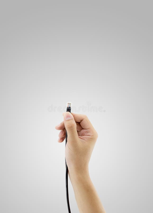 Connector in hand stock photo. Image of electronics, detail - 15758700