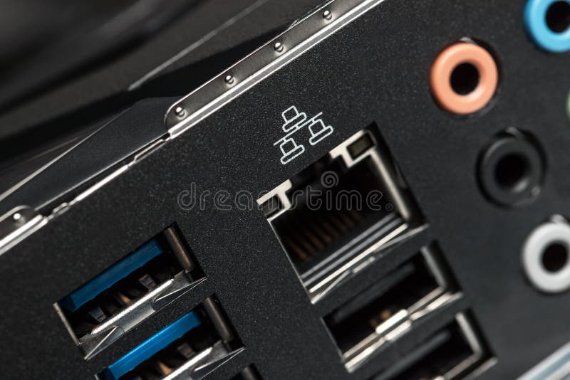 LAN Connector on a Modern Computer Stock Image - Image of ethernet ...