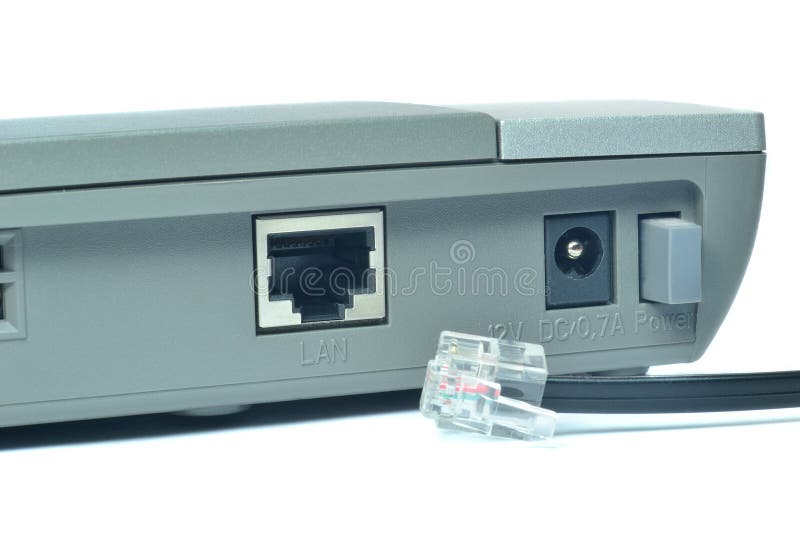 LAN Contactdoos Op Een Router Stock Afbeelding - Image of server ...