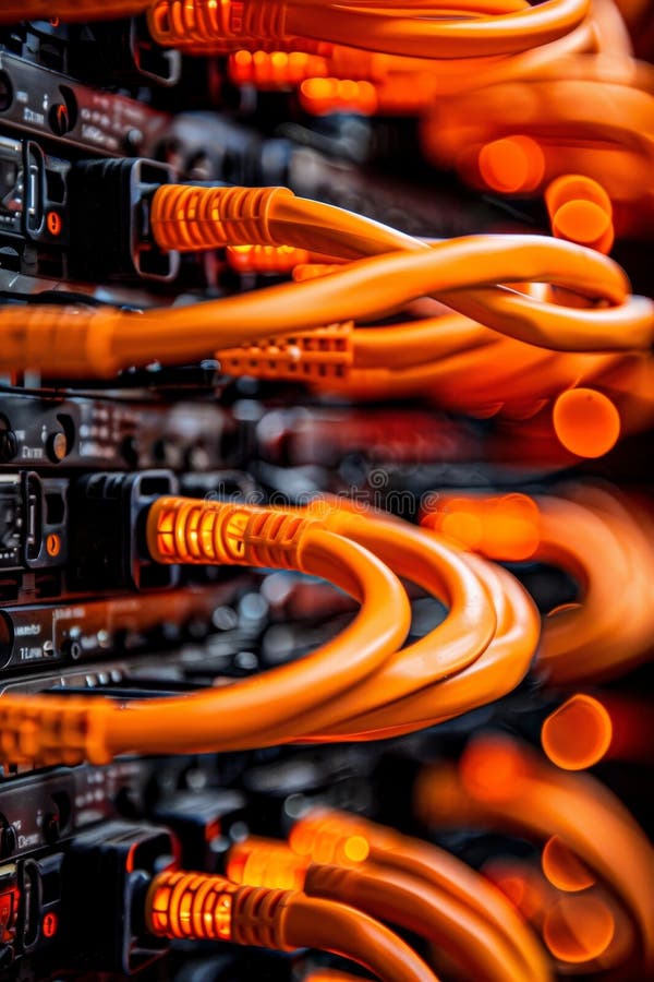 Lan Fiber Optic Cable Connecting To Server Switch for Efficient Network ...