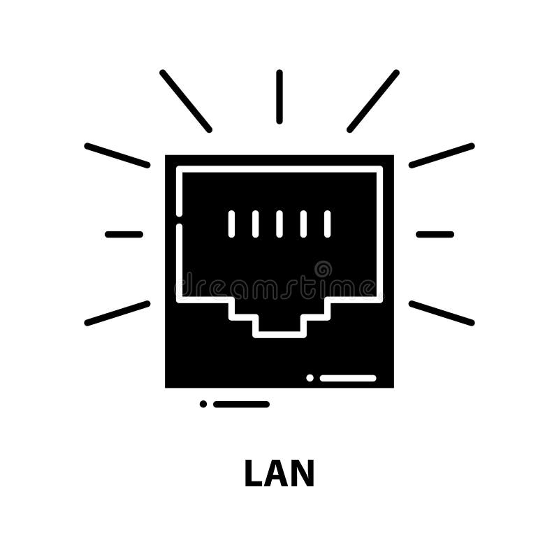 Lan Icon, Black Vector Sign with Editable Strokes, Concept Illustration ...
