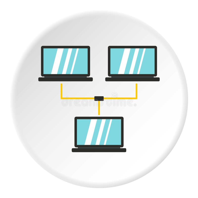 LAN icon, flat style stock vector. Illustration of equipment - 78861178